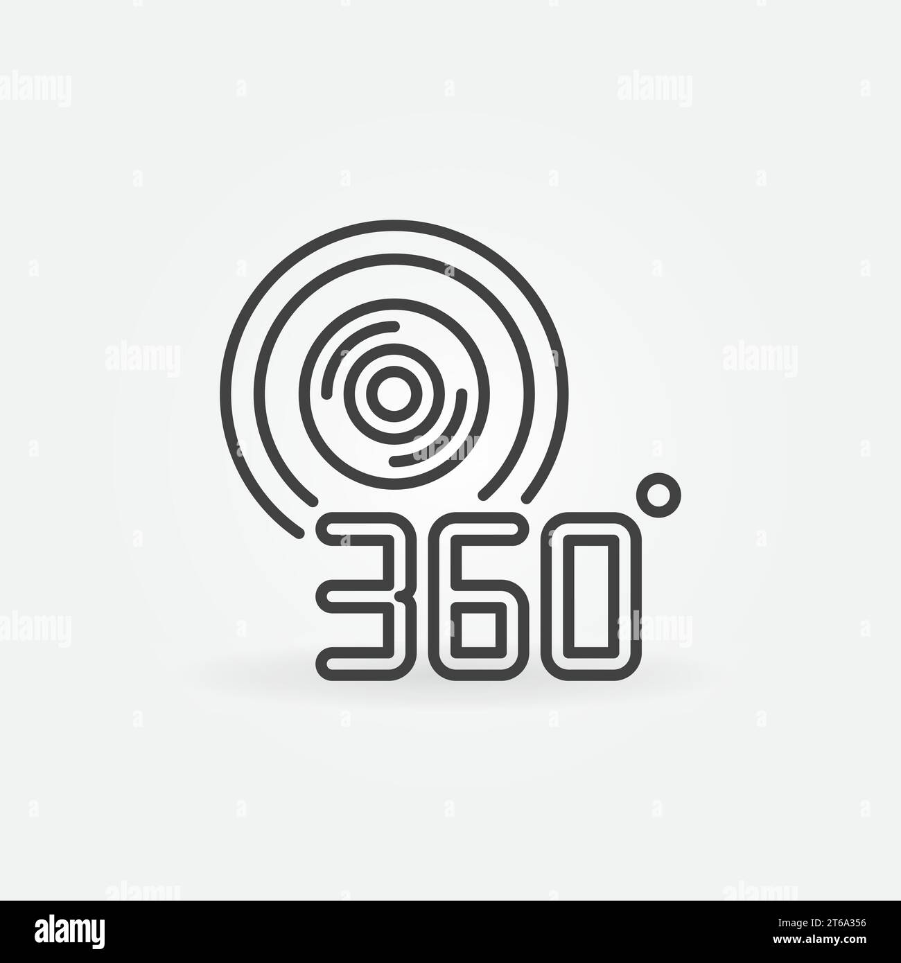 360 degree video camera outline vector icon or logo element Stock ...
