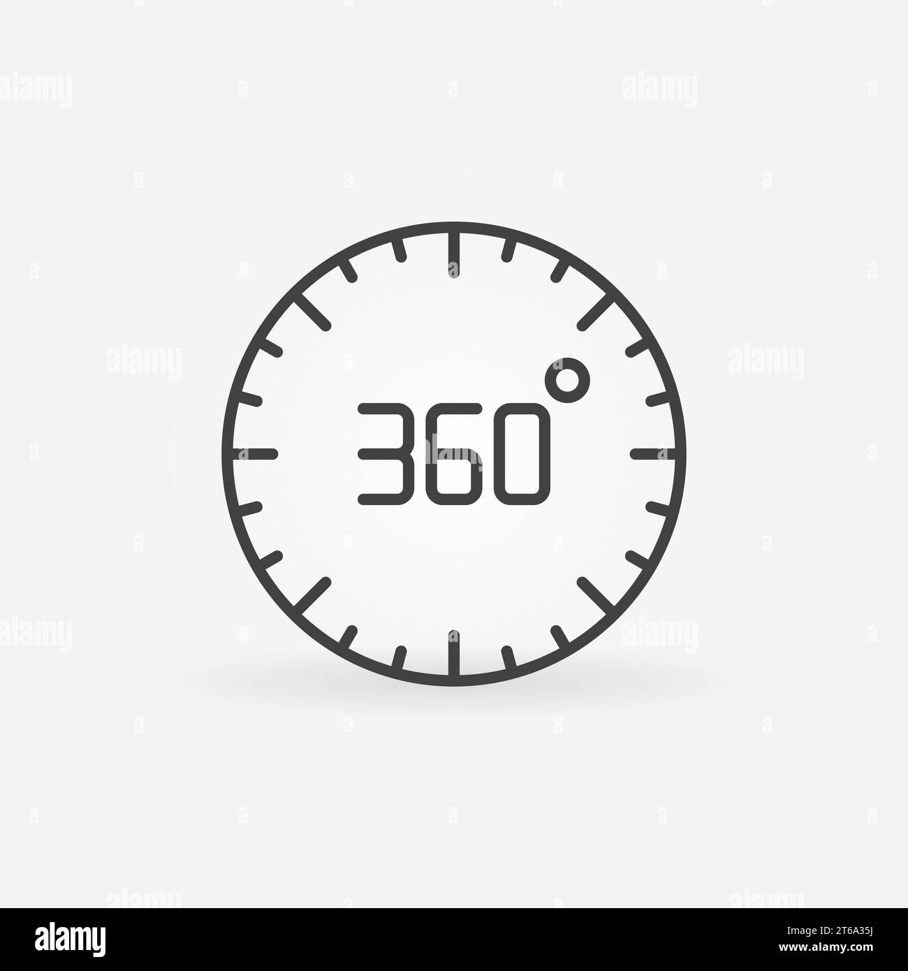 360 degree circle vector linear concept icon or design element Stock ...