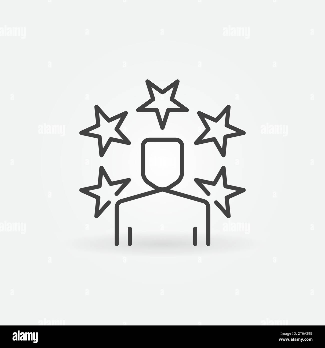 Online Celebrity concept icon. Vector Man with Stars linear symbol ...