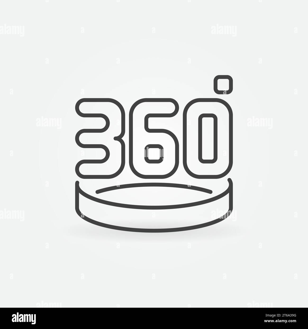 Vector 360 degrees linear concept icon or design element Stock Vector ...