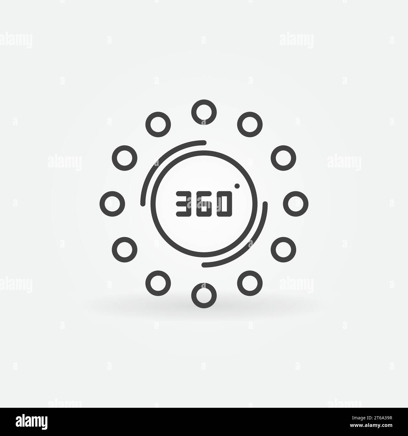 Vector 360 degrees concept icon or symbol in thin line style Stock ...