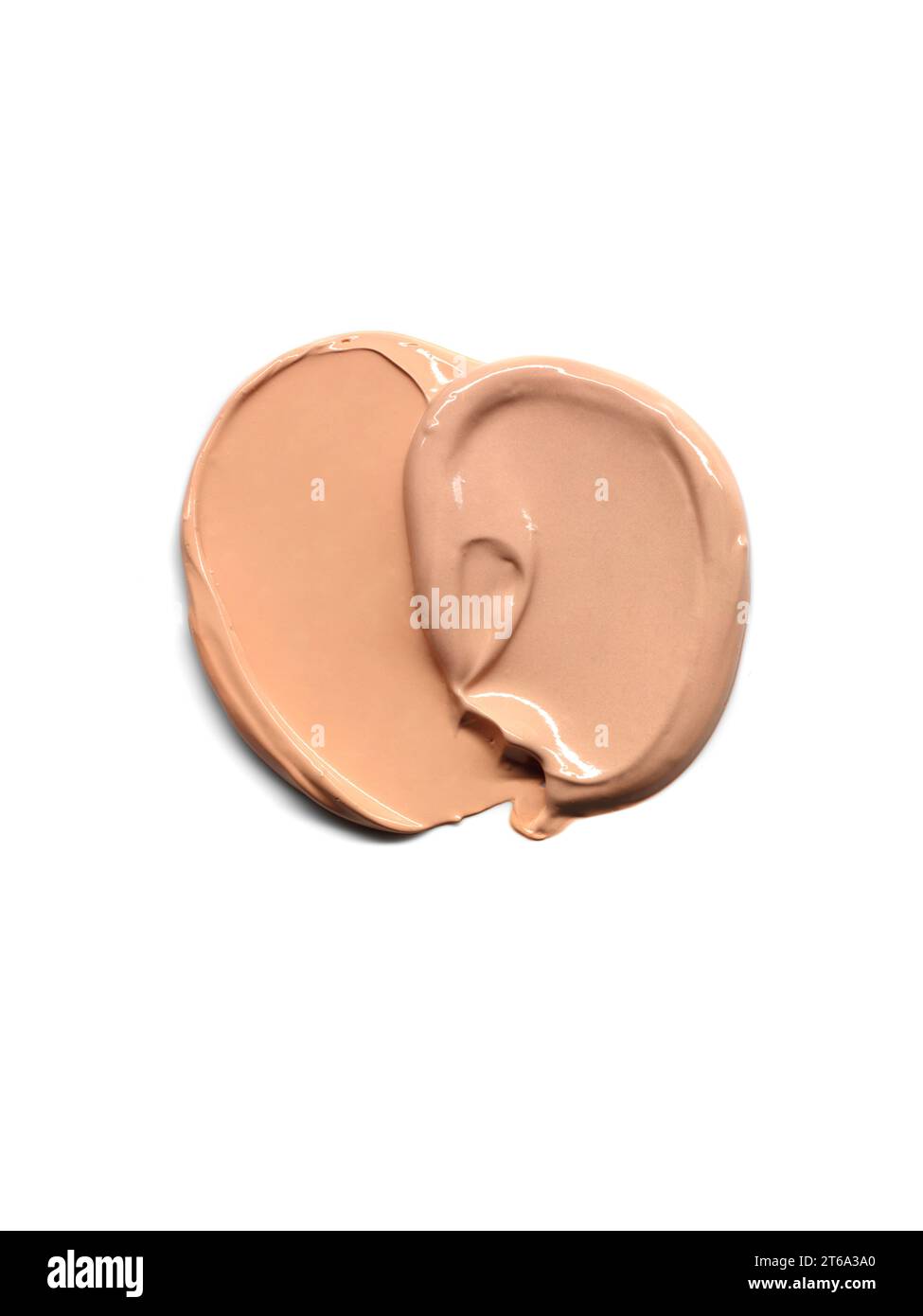 Concealer texture in heart shape, brush stroke isolated on white ...