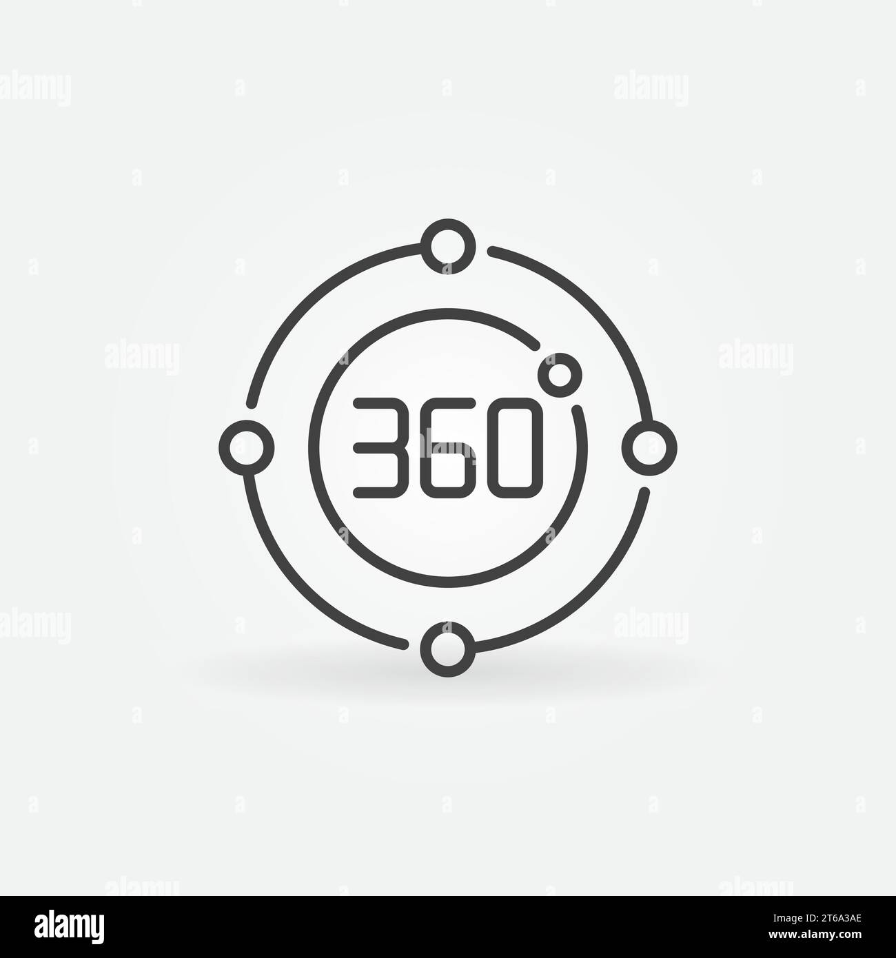 360 degrees circle vector concept icon or sign in outline style Stock ...
