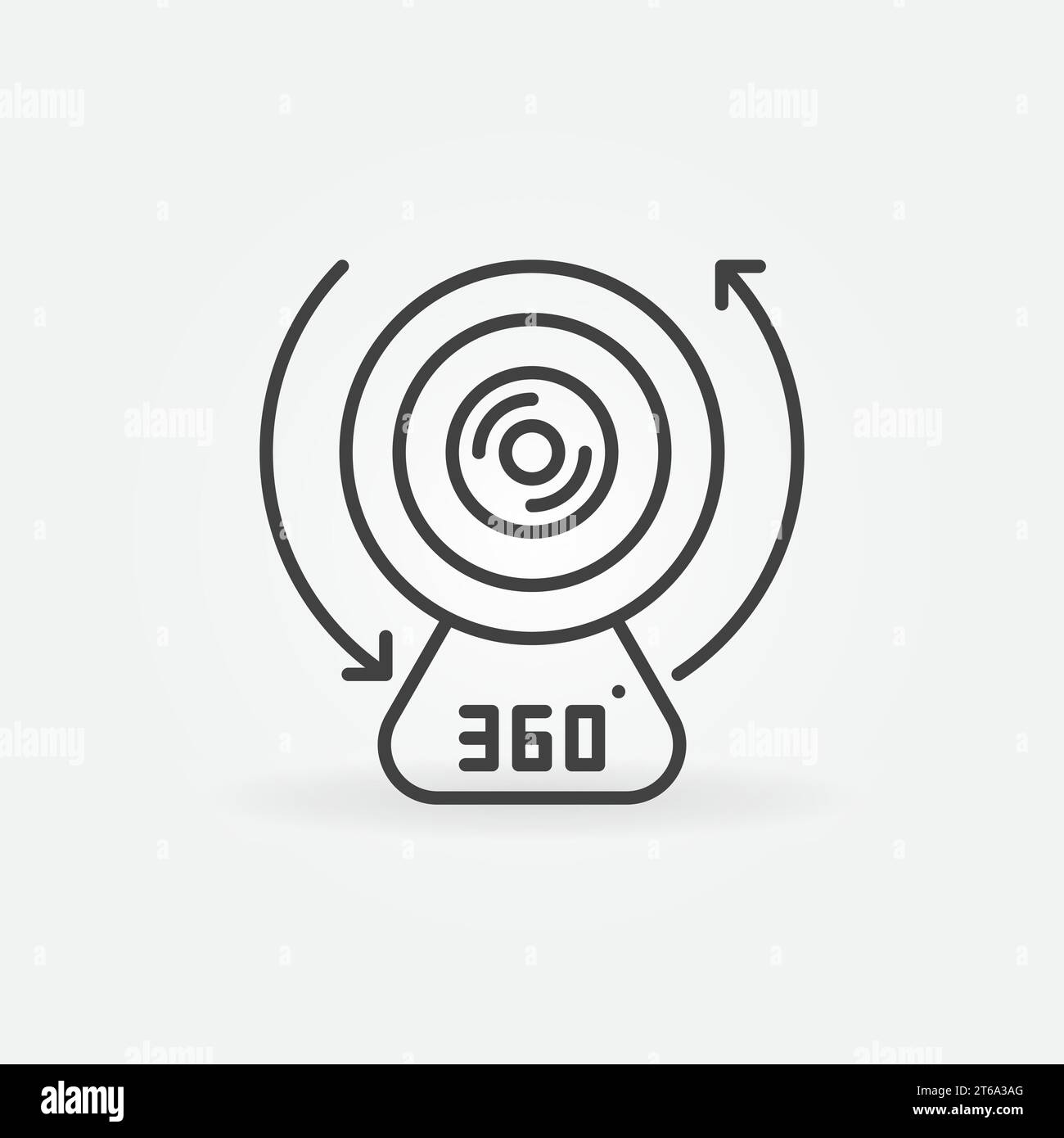 360-degree Camera device linear vector concept minimal icon or logo ...
