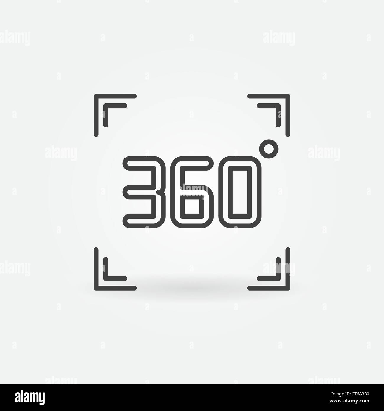 360 degrees vector concept icon or symbol in thin line style Stock ...