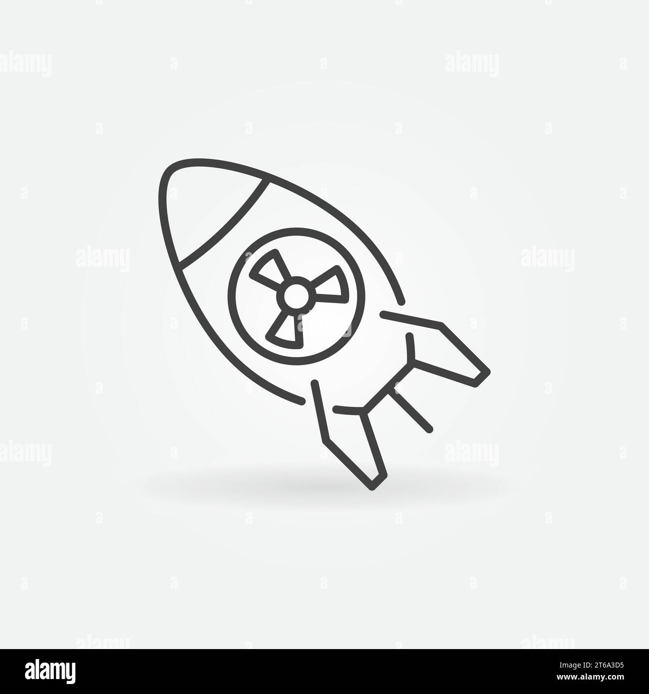Atomic bomb or nuke vector concept outline icon or design element Stock ...