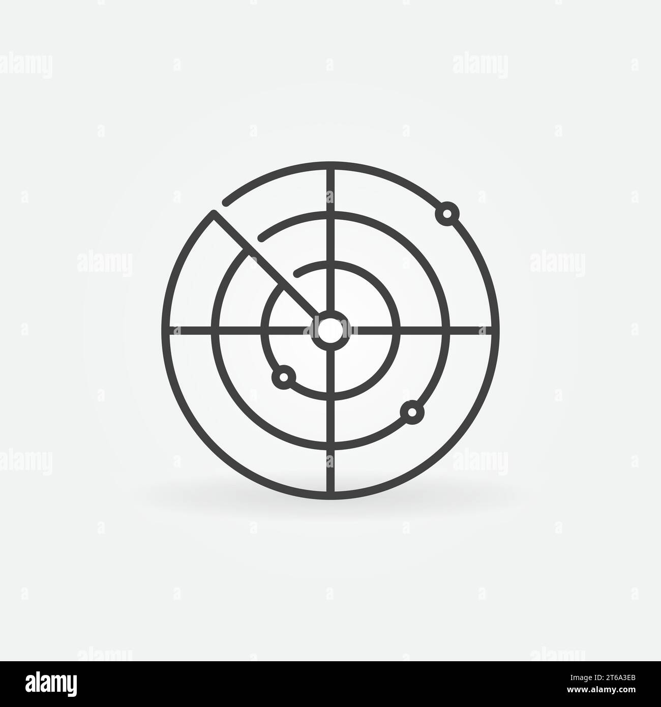 Military Radar linear vector concept round icon or logo element Stock ...
