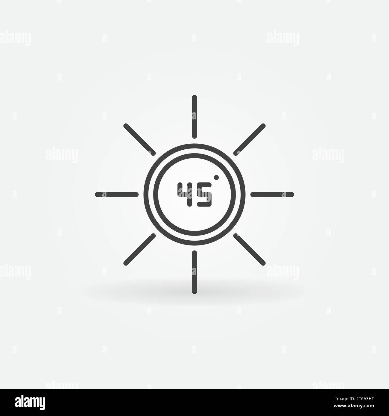 45 degrees outline vector concept simple icon or design element Stock ...