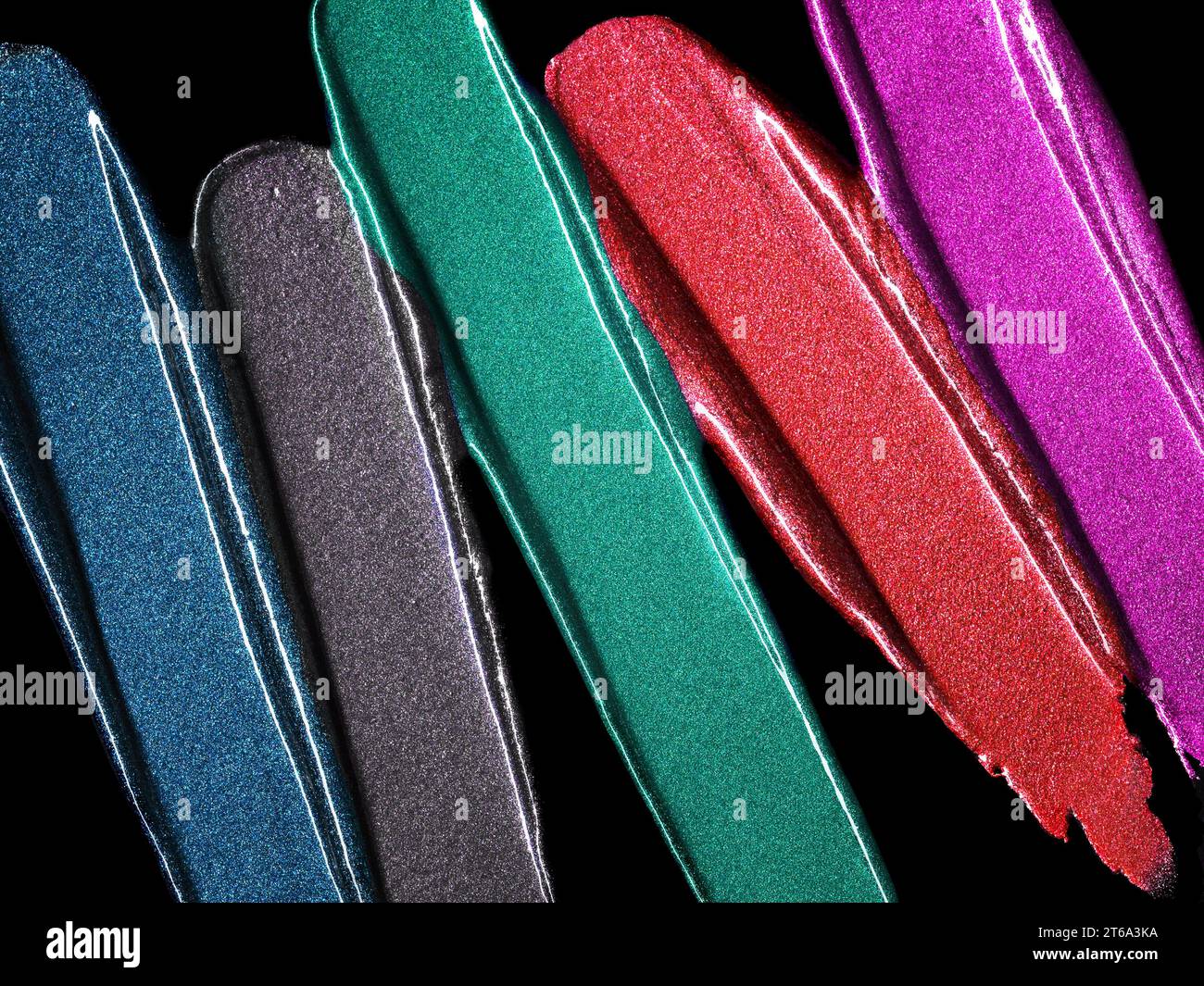 Metallic shimmering lip gloss texture composition, brush stroke ...