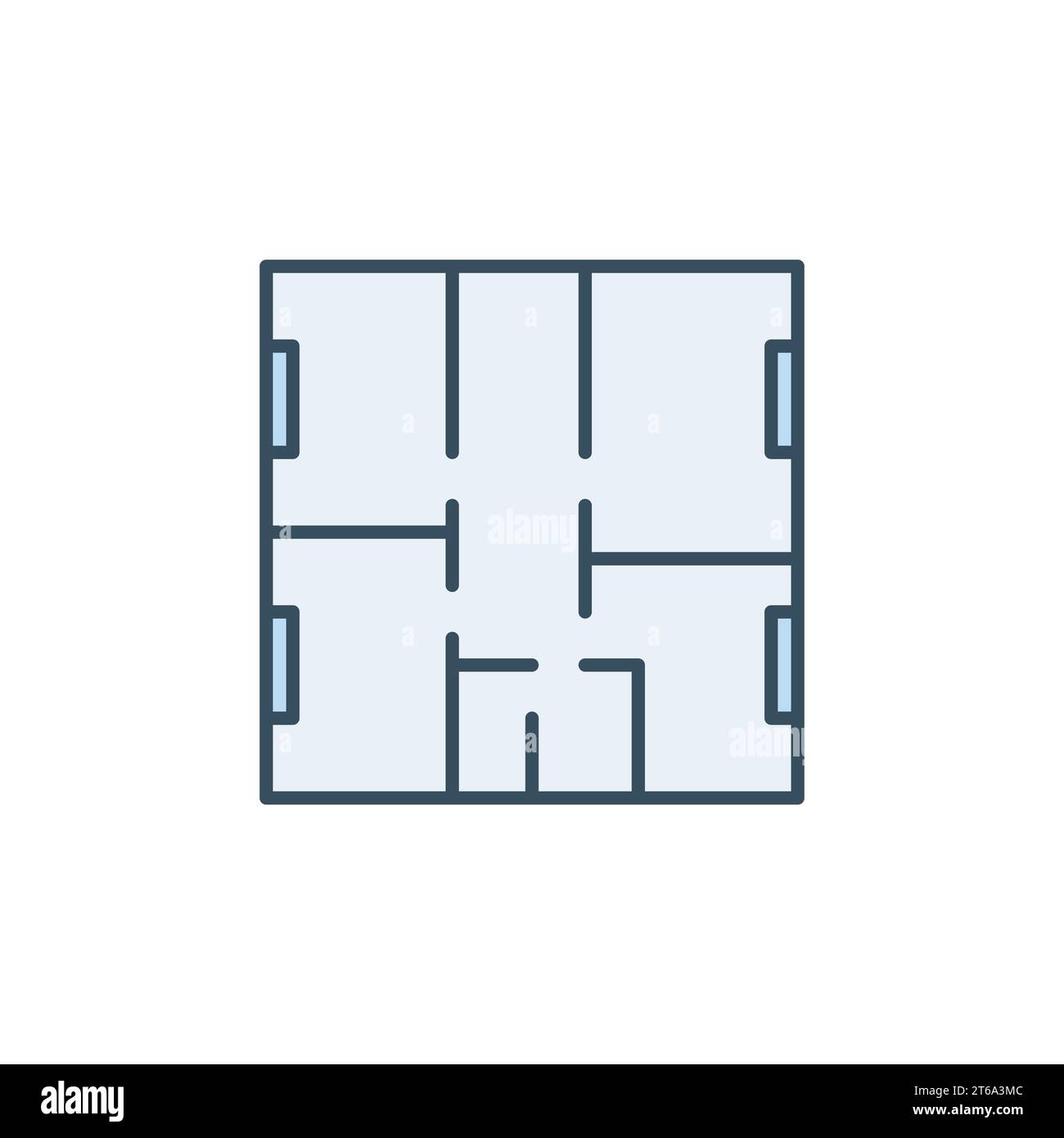Apartment Floor Plan vector concept blue icon or sign Stock Vector ...