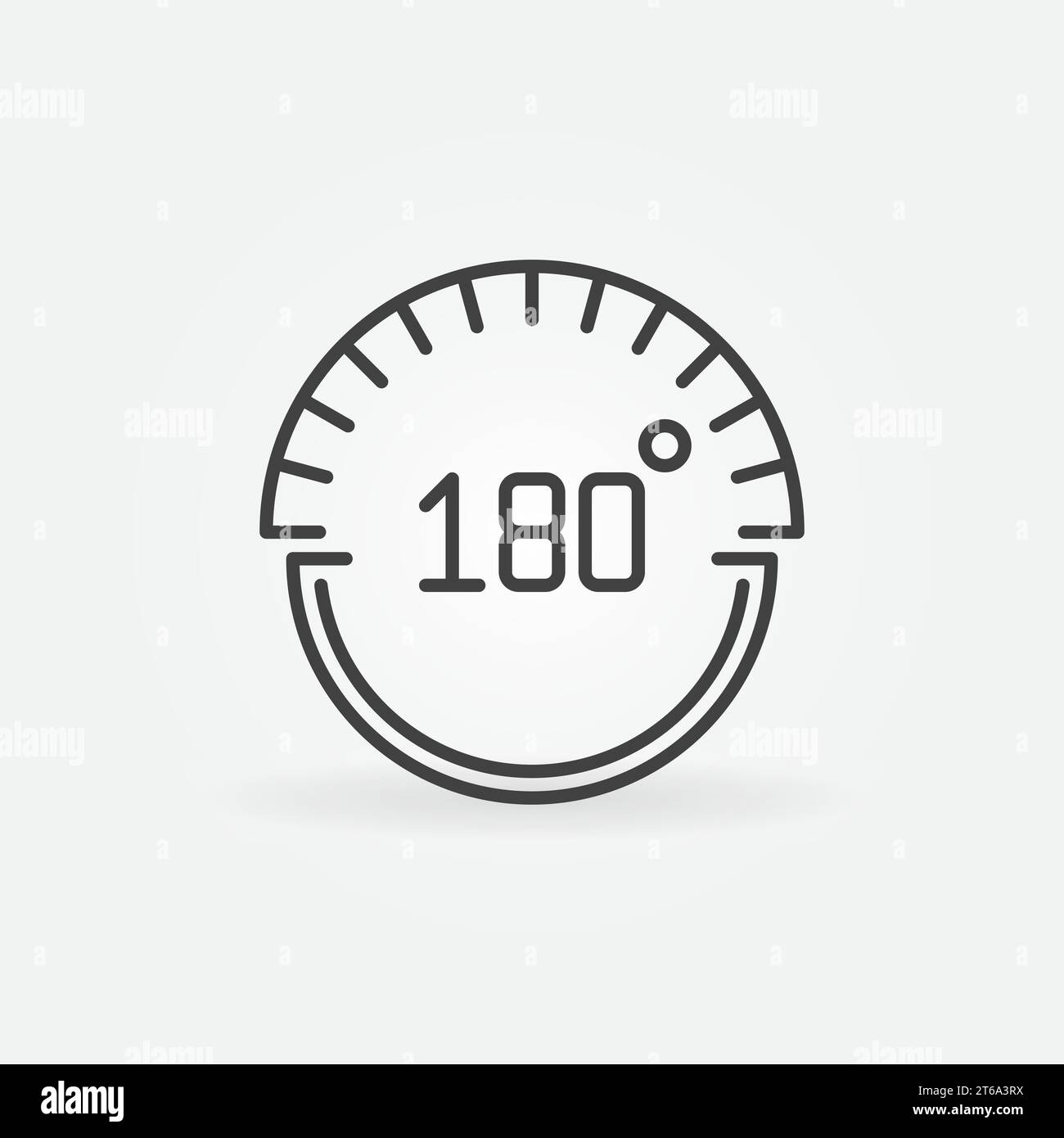 180 degrees vector concept icon or symbol in linear style Stock Vector ...
