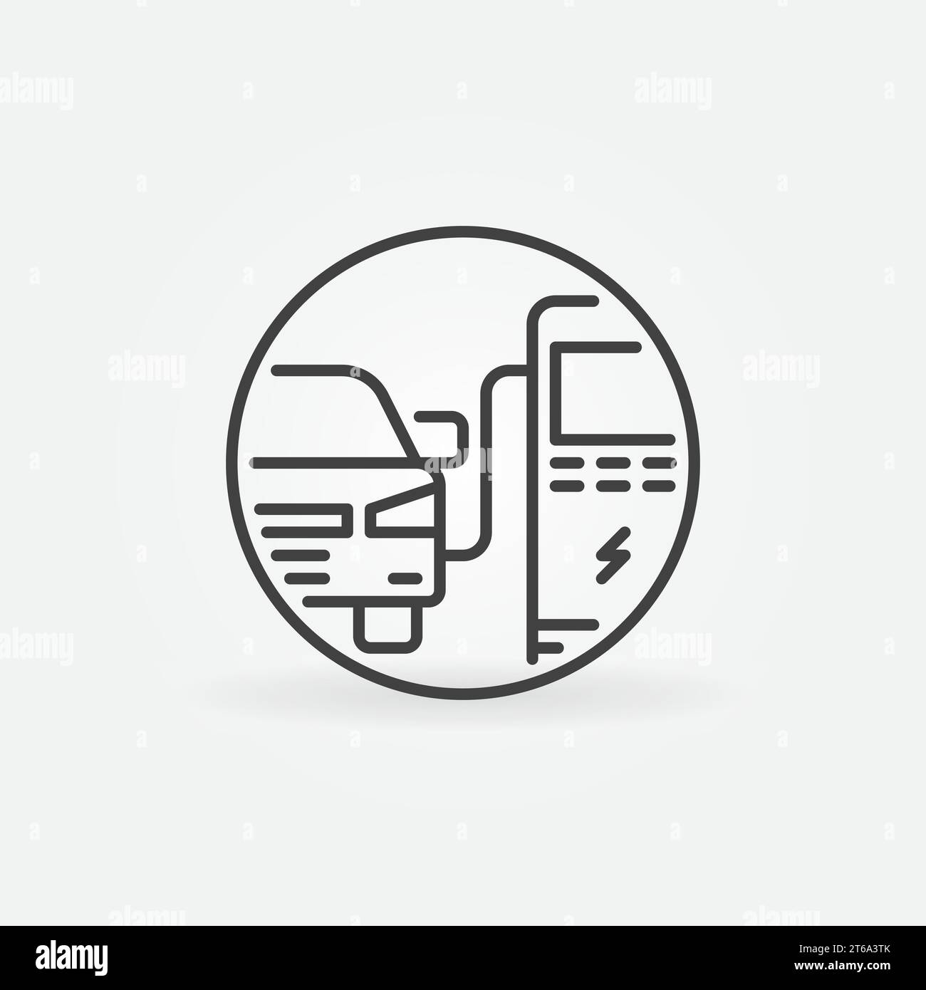 EV Charging vector thin line concept round icon or design element Stock ...
