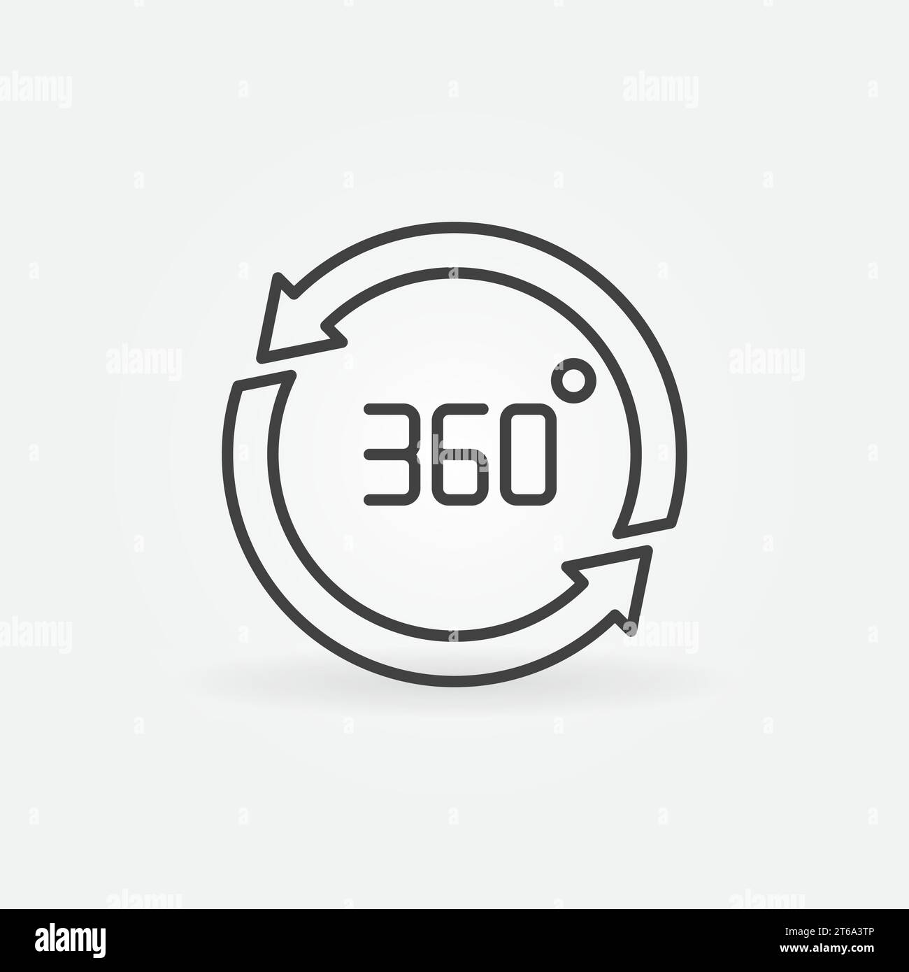 360 degree arrows vector outline concept icon or design element Stock ...