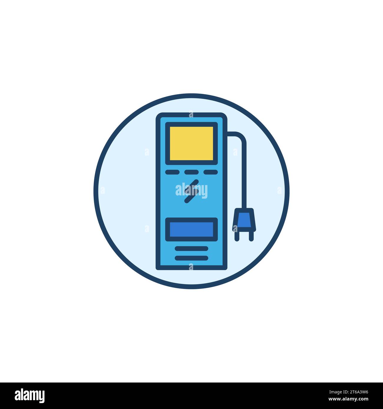 EV Charging Station vector concept round creative icon or logo element ...