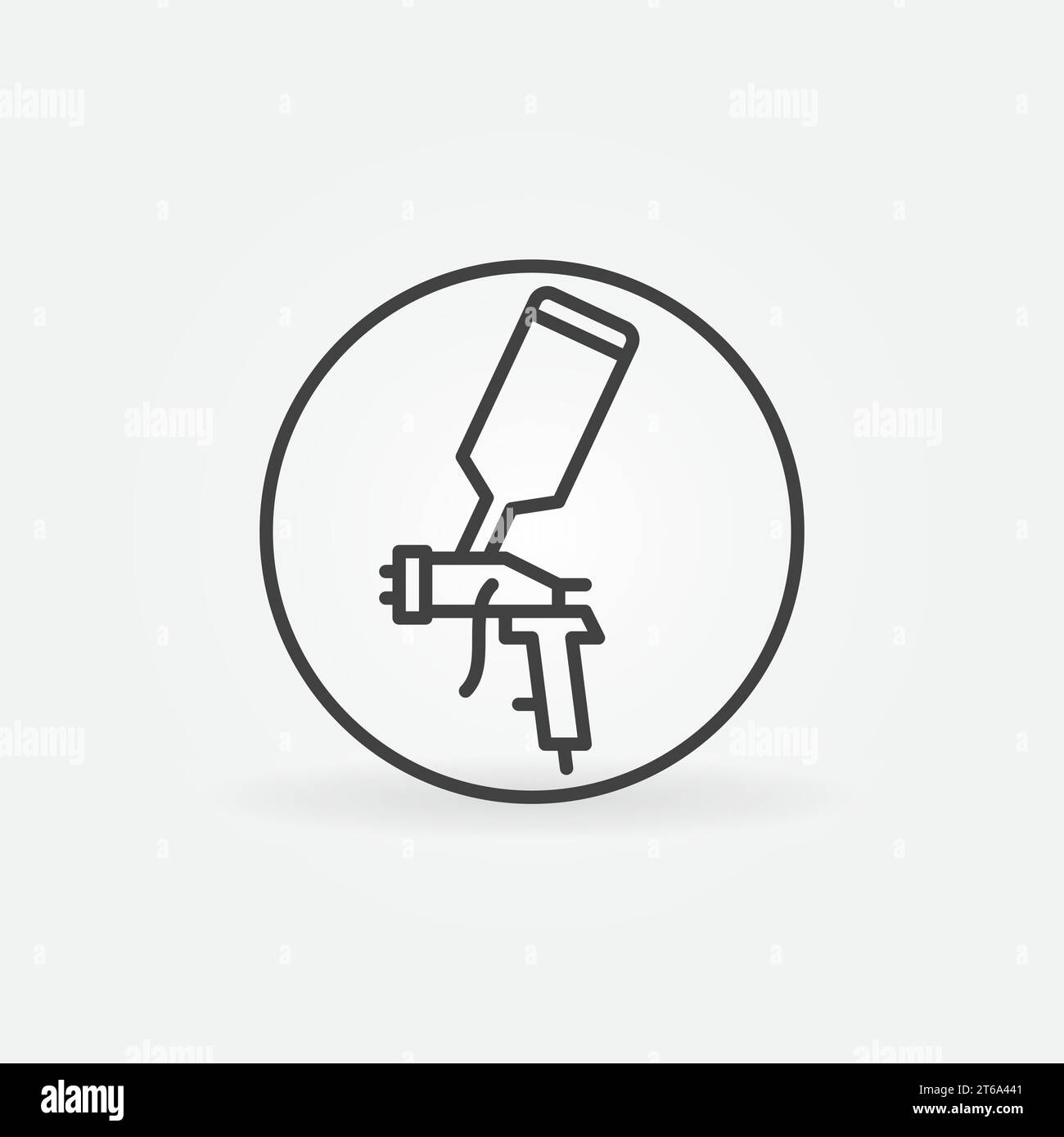 Circle with Spray Gun linear vector concept icon or logo element Stock ...