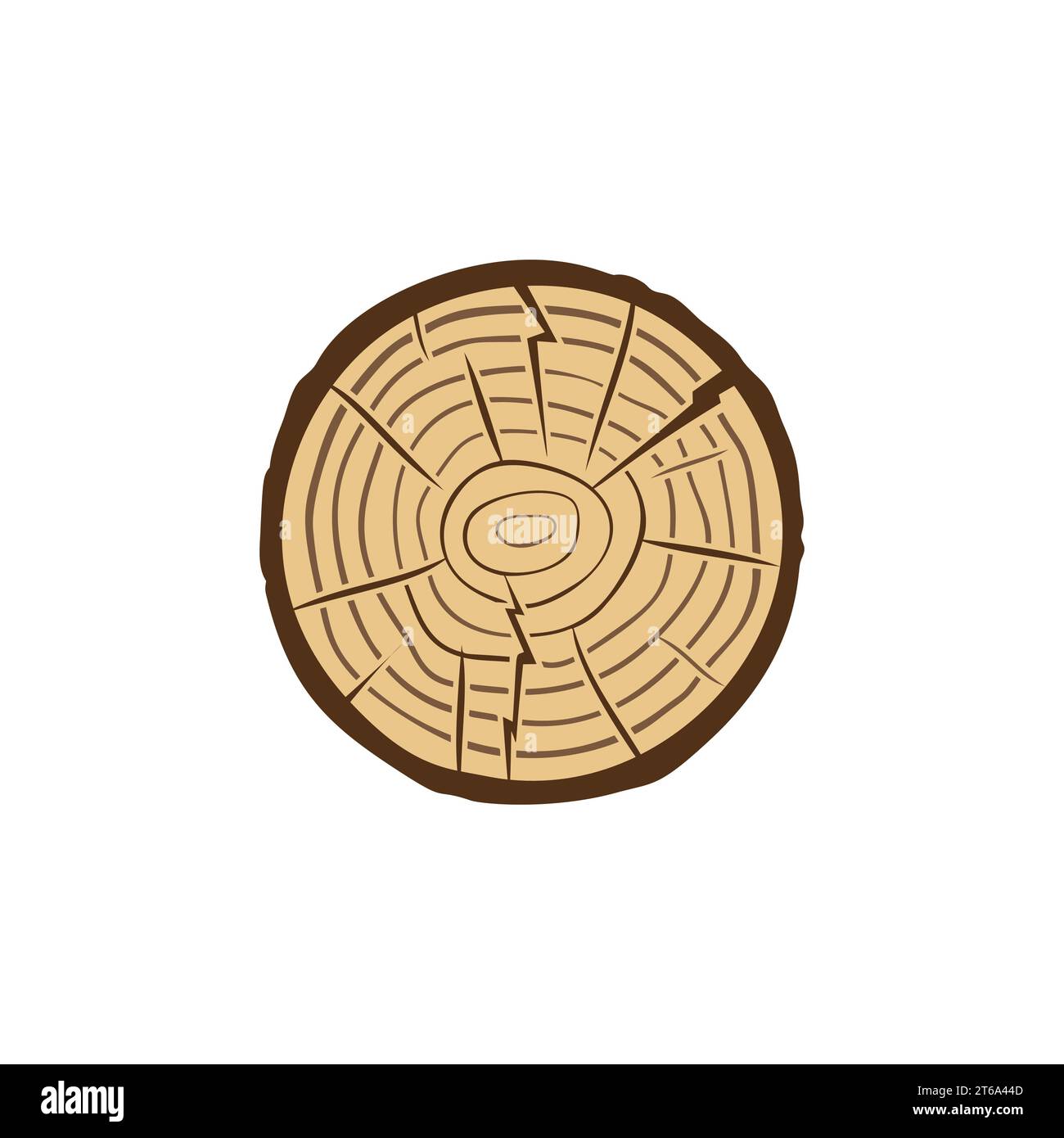 Tree Trunk Cross-Section with Growth Rings vector concept icon or ...