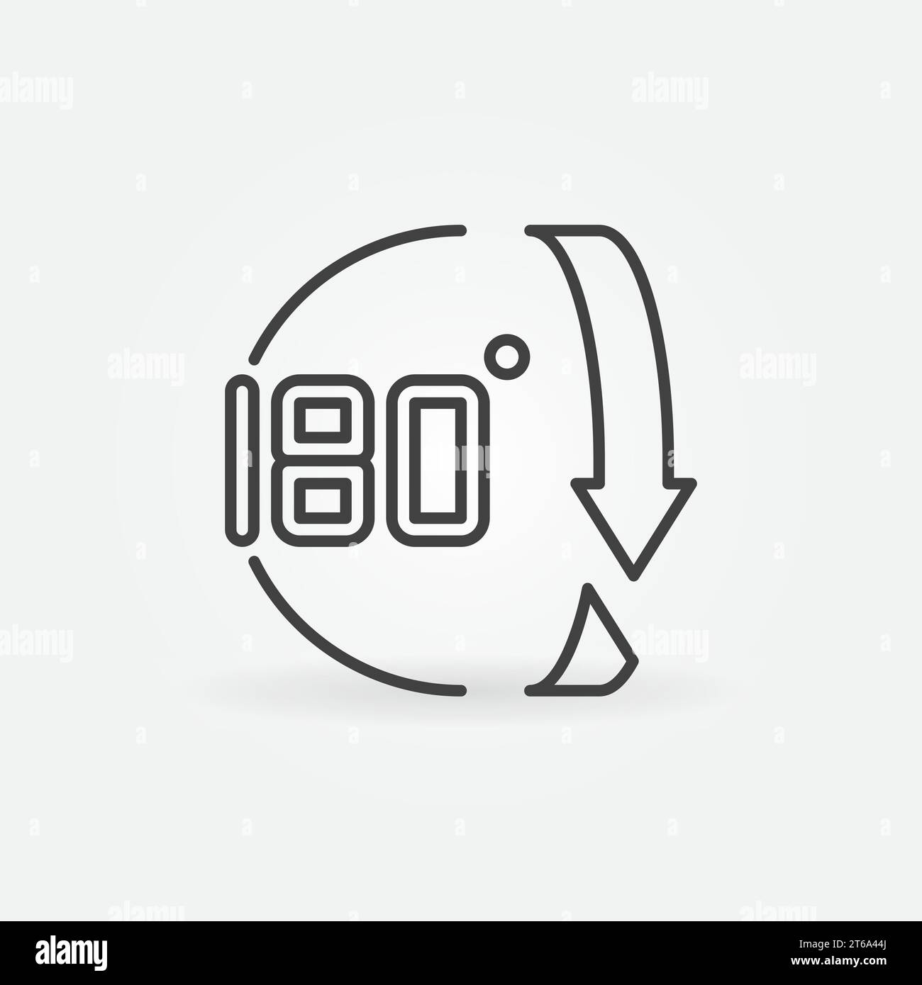 Vector 180 degree concept icon or symbol in outline style Stock Vector ...