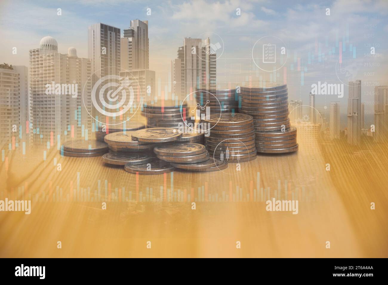 Concepts of interest rates and dividends, investment growth percentages ...