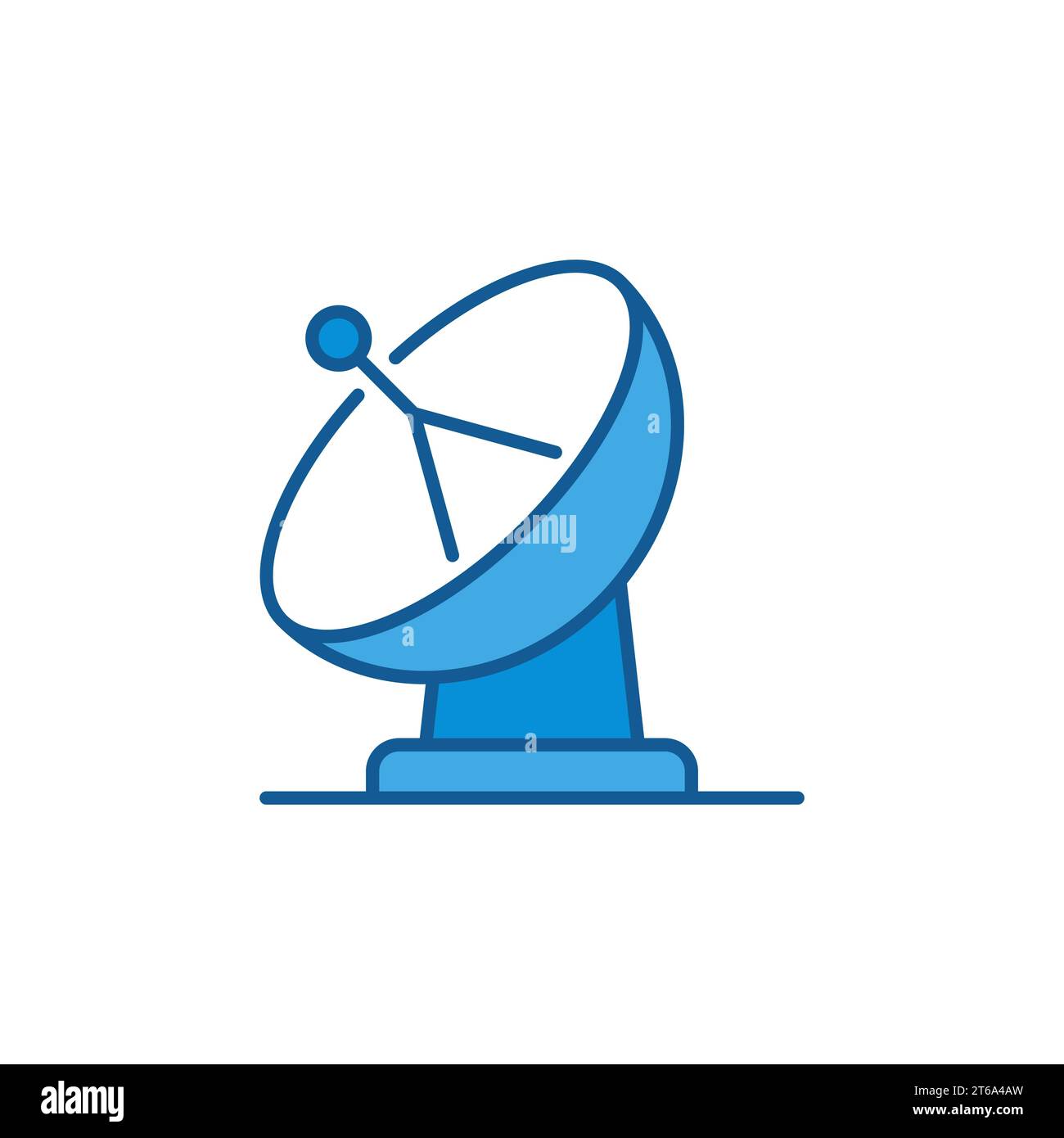 Satellite Dish or Antenna vector concept colored icon or design element ...