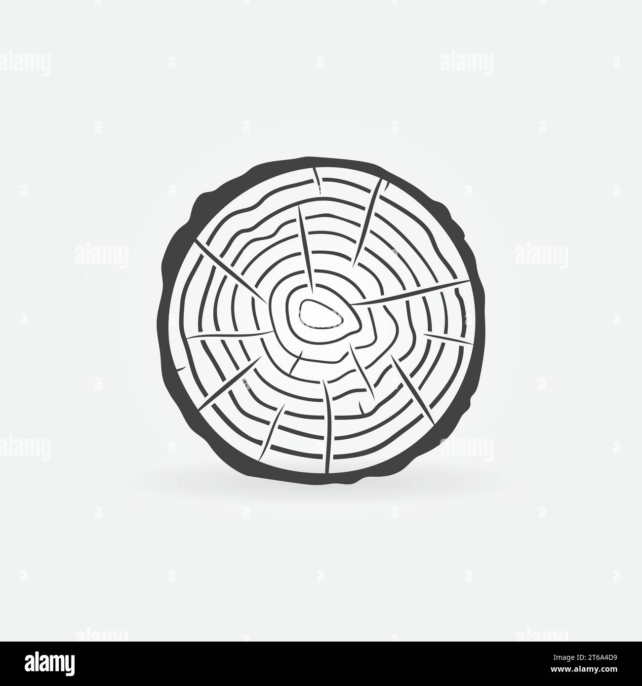 Trunk Slice with Tree Rings vector concept icon or sign Stock Vector ...