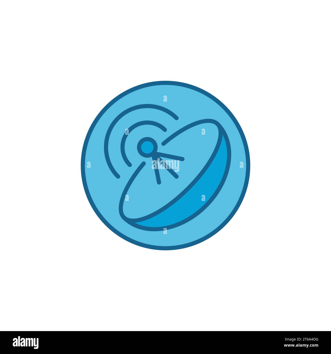 Circle with Satellite Dish vector concept blue icon or design element ...