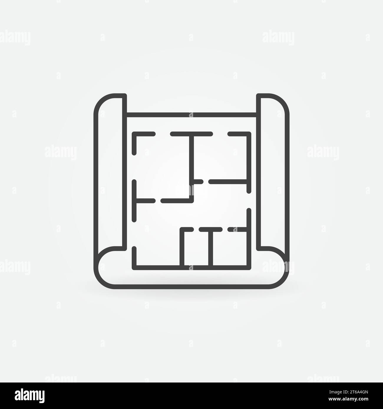 House Plan On Blueprint linear vector concept icon or logo element ...