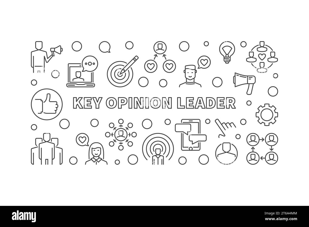 Key Opinion Leader linear horizontal banner - vector KOL concept ...
