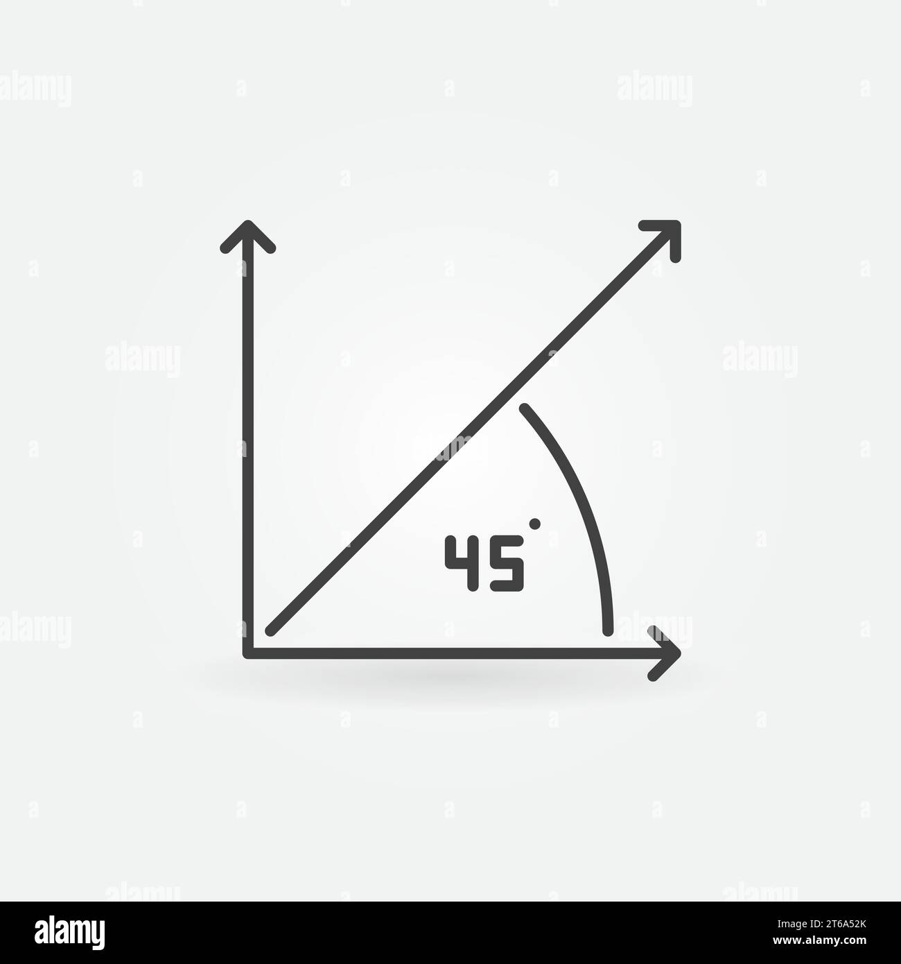 Vector 45-degrees concept minimal icon or logo element in thin line ...