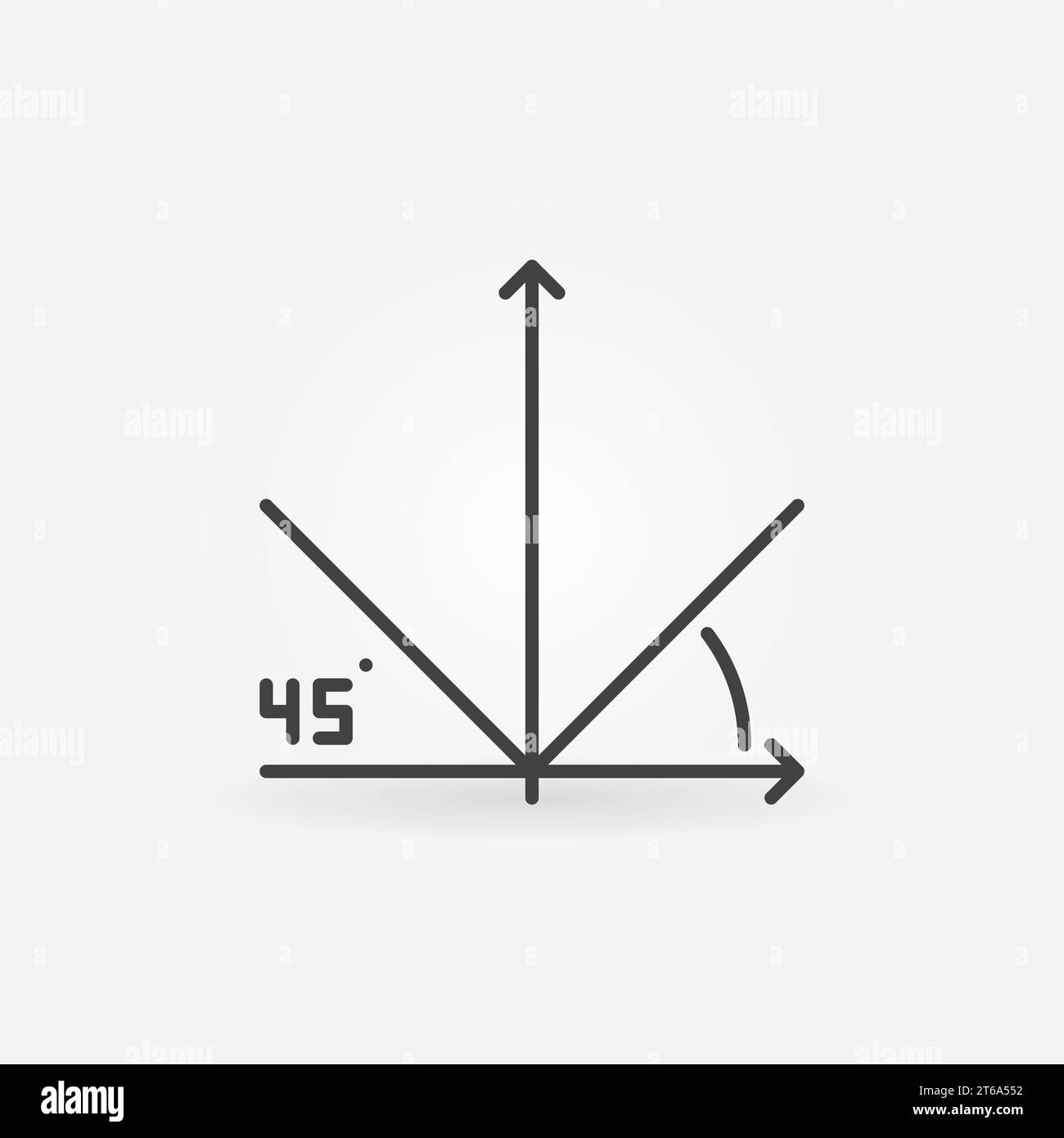 Vector 45 degree concept minimal icon or symbol in outline style Stock ...