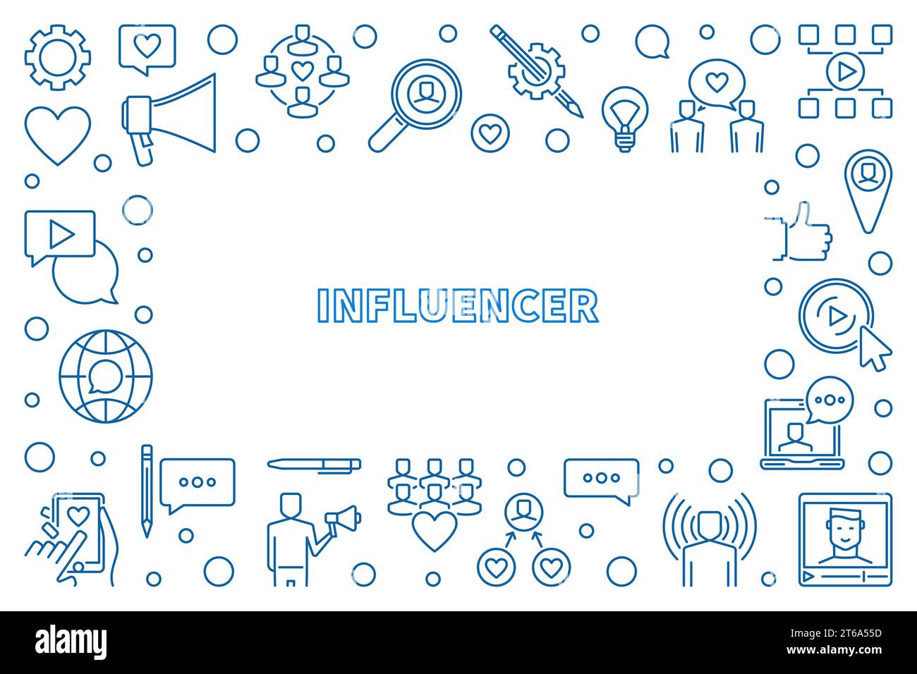 Influencer vector concept simple illustration or horizontal frame in ...