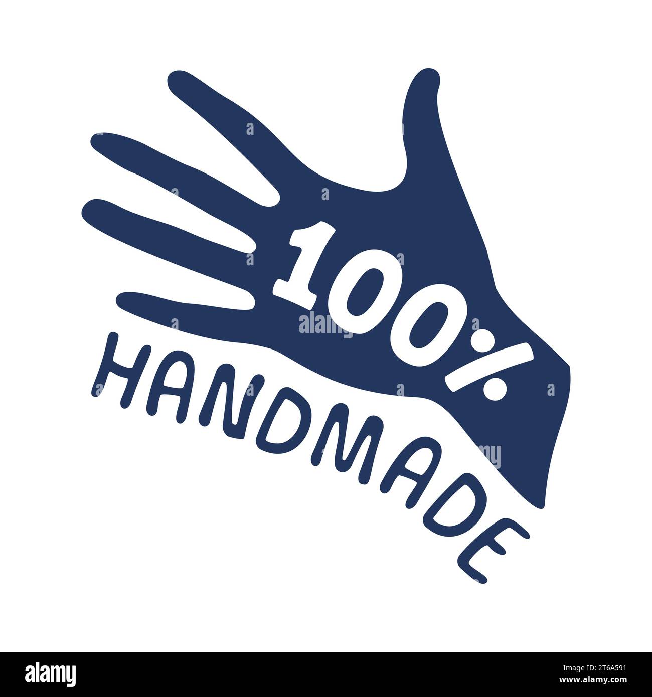 Vector Handmade 100 percent vector concept modern icon or logo element ...