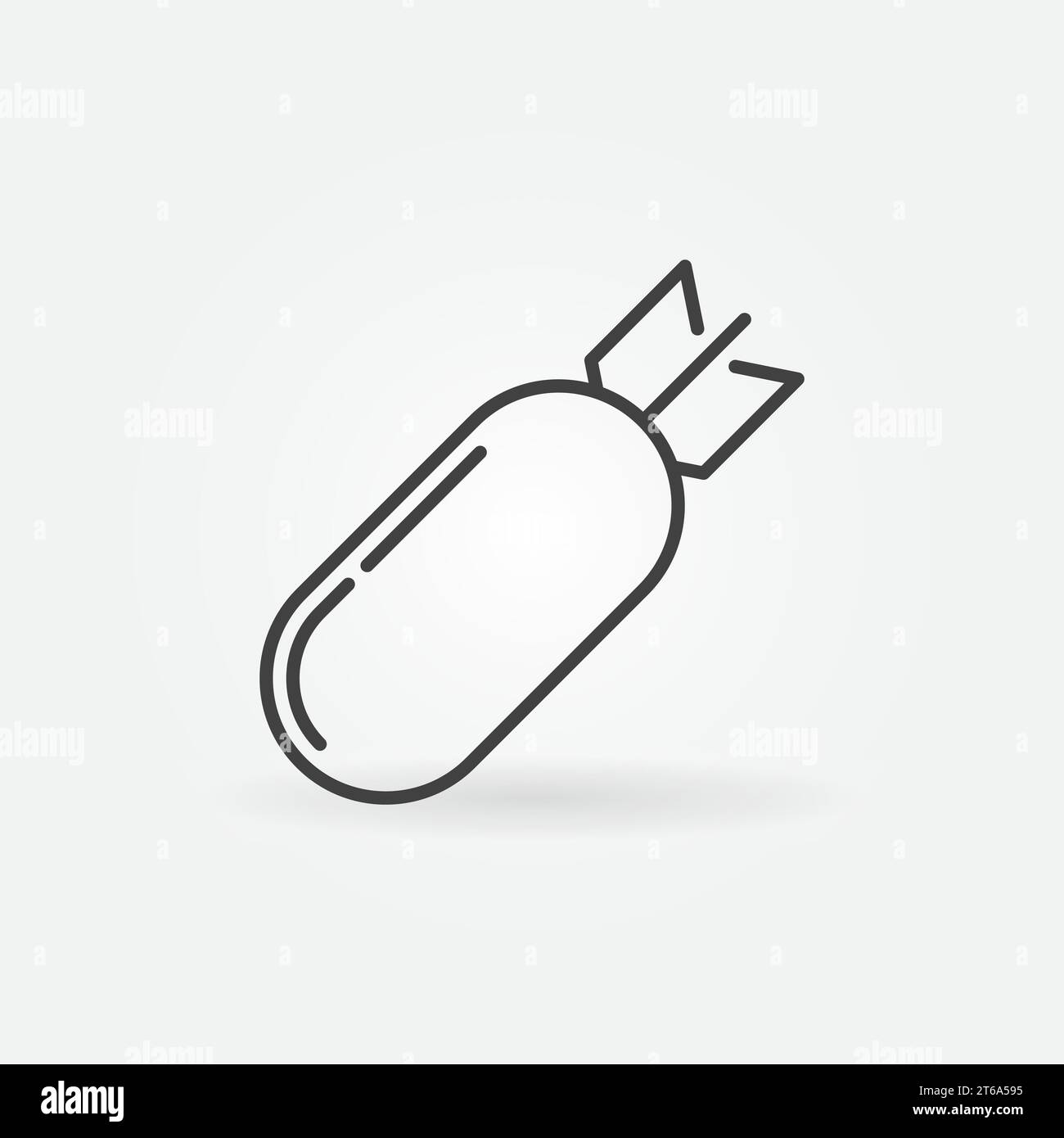 Unguided bomb vector concept icon or symbol in thin line style Stock ...