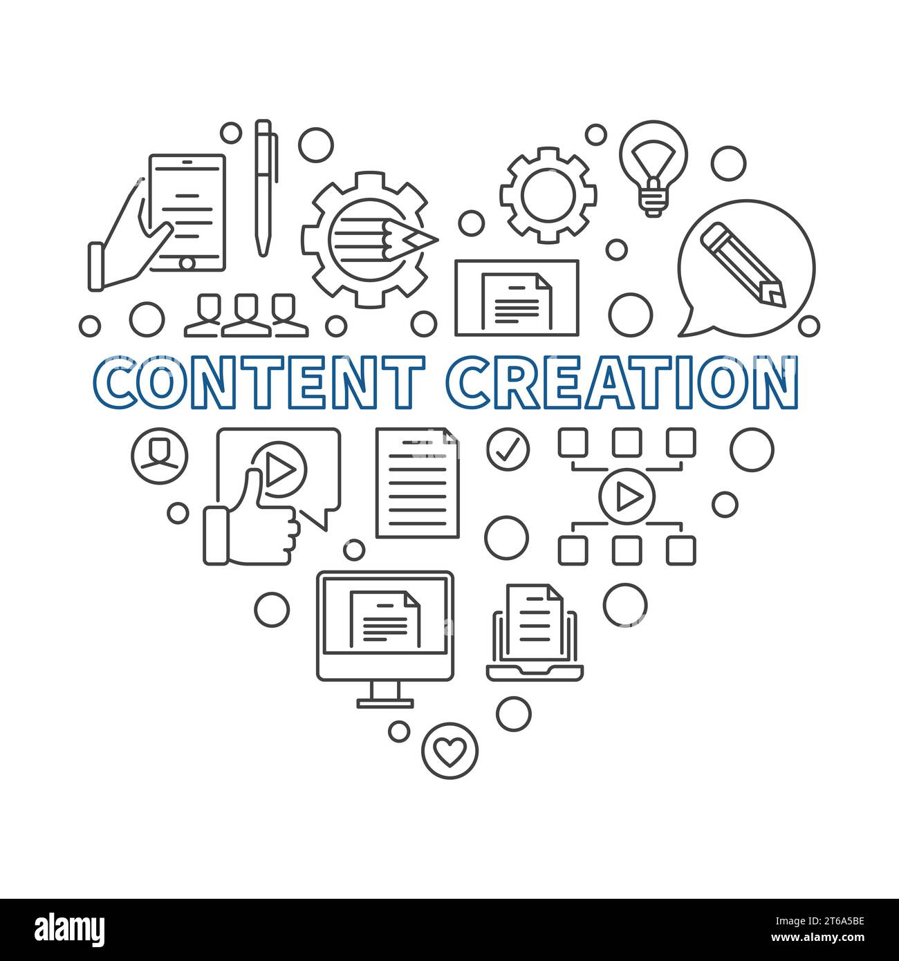 Content Creation vector concept outline heart illustration Stock Vector ... Content Creation vector concept outline heart illustration Stock Vector ...