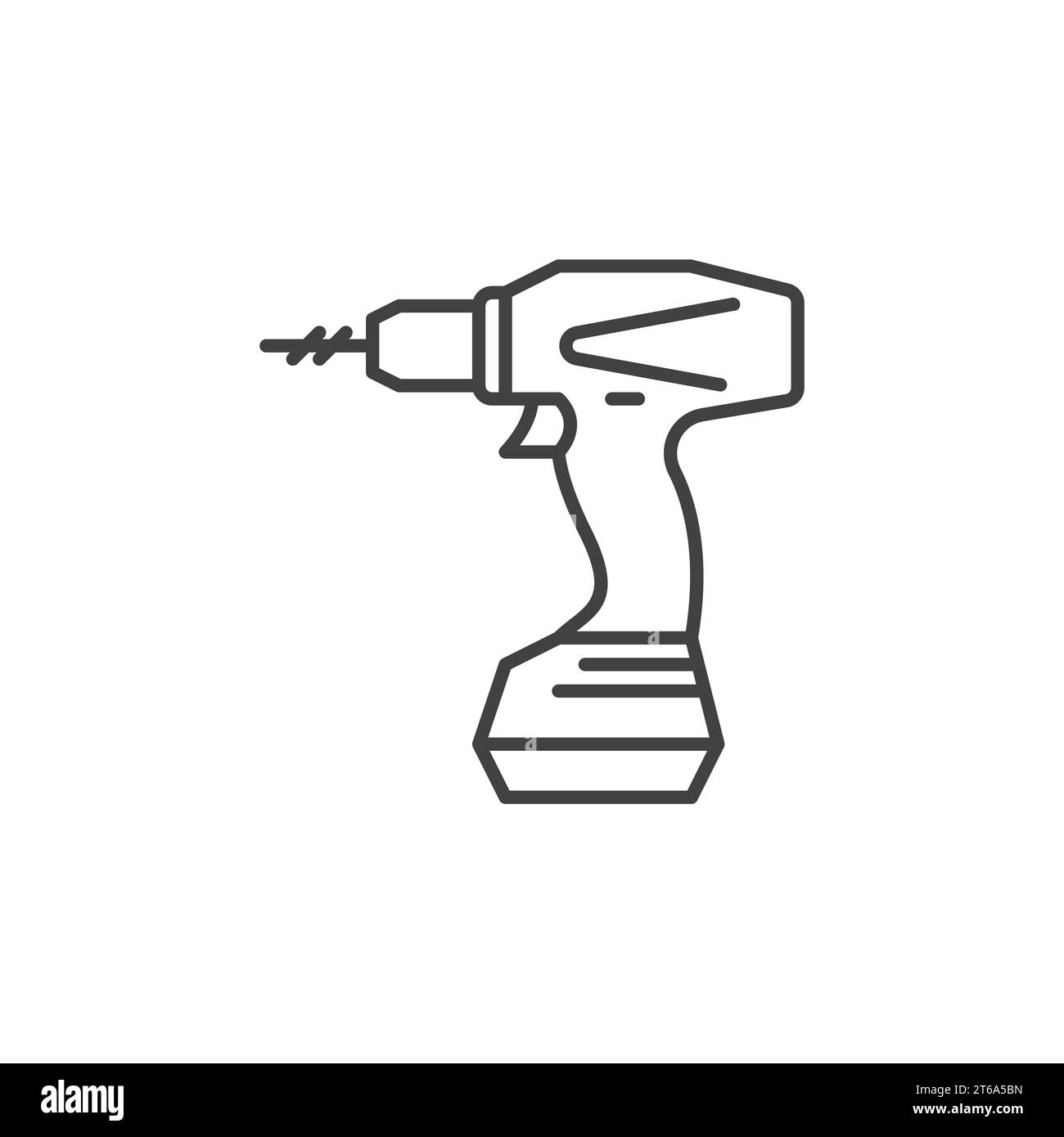 Electric Screwdriver outline vector icon or design element on white ...