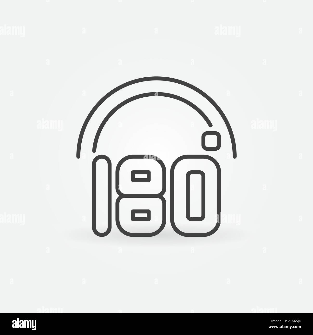 180 degrees angle vector concept minimal outline icon or symbol Stock ...
