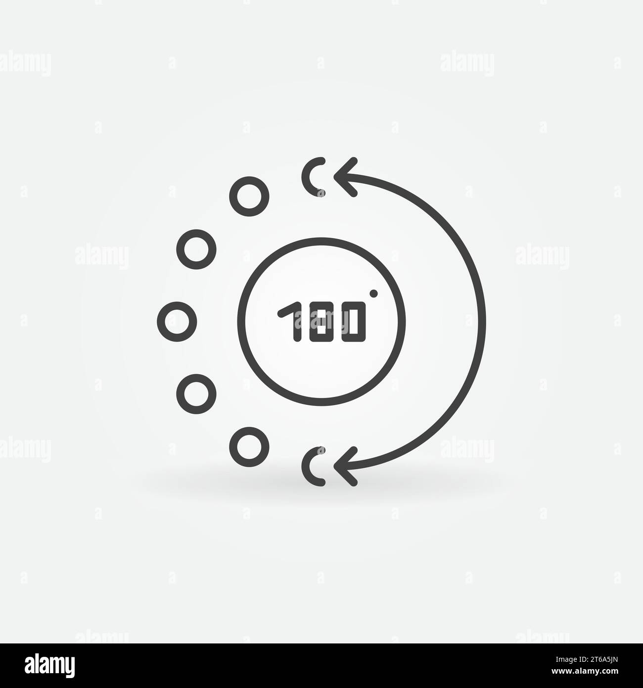 180 degree vector concept math icon or symbol in outline style Stock ...