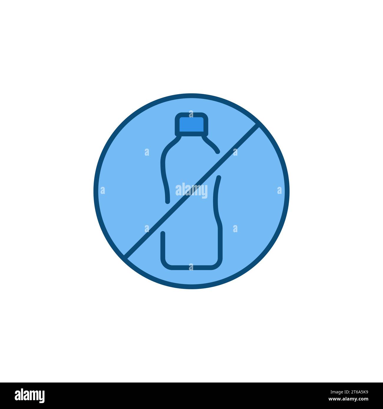 Plastic Bottles Not Allowed vector concept blue icon or logo element ...