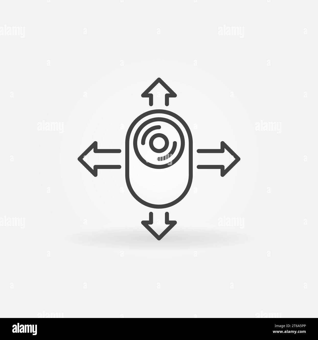 360 camera with arrows vector outline concept icon or symbol Stock ...