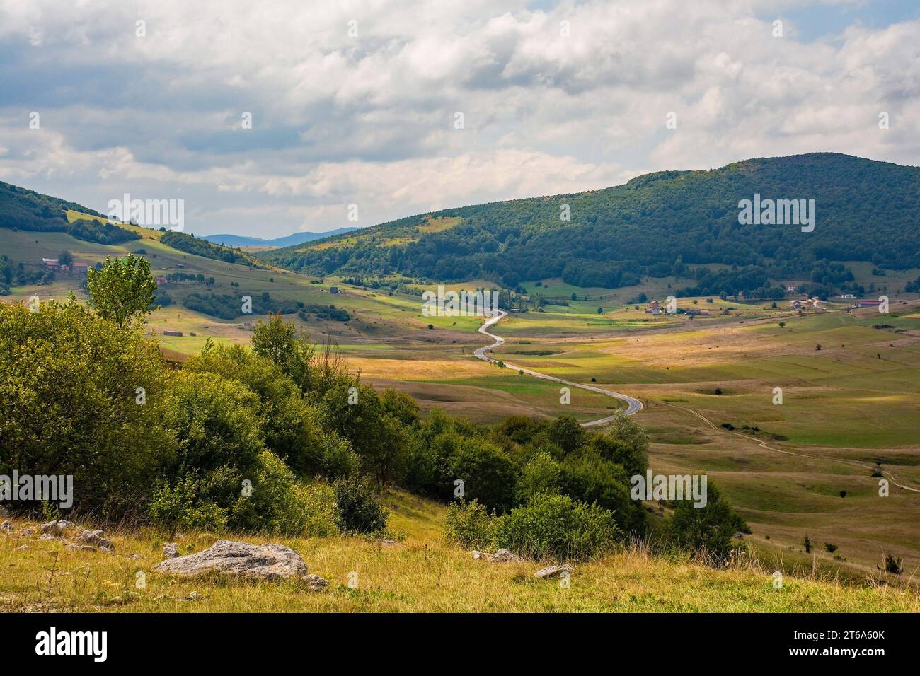 Sinkholes in the karst landscape near Gornje Ratkovo in Ribnik ...