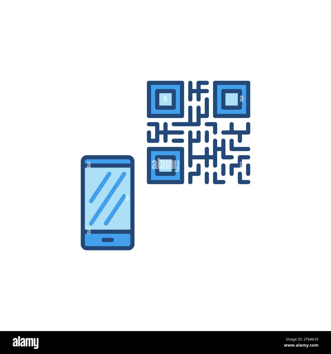 Smartphone and QR Code vector concept colored icon or symbol Stock ...