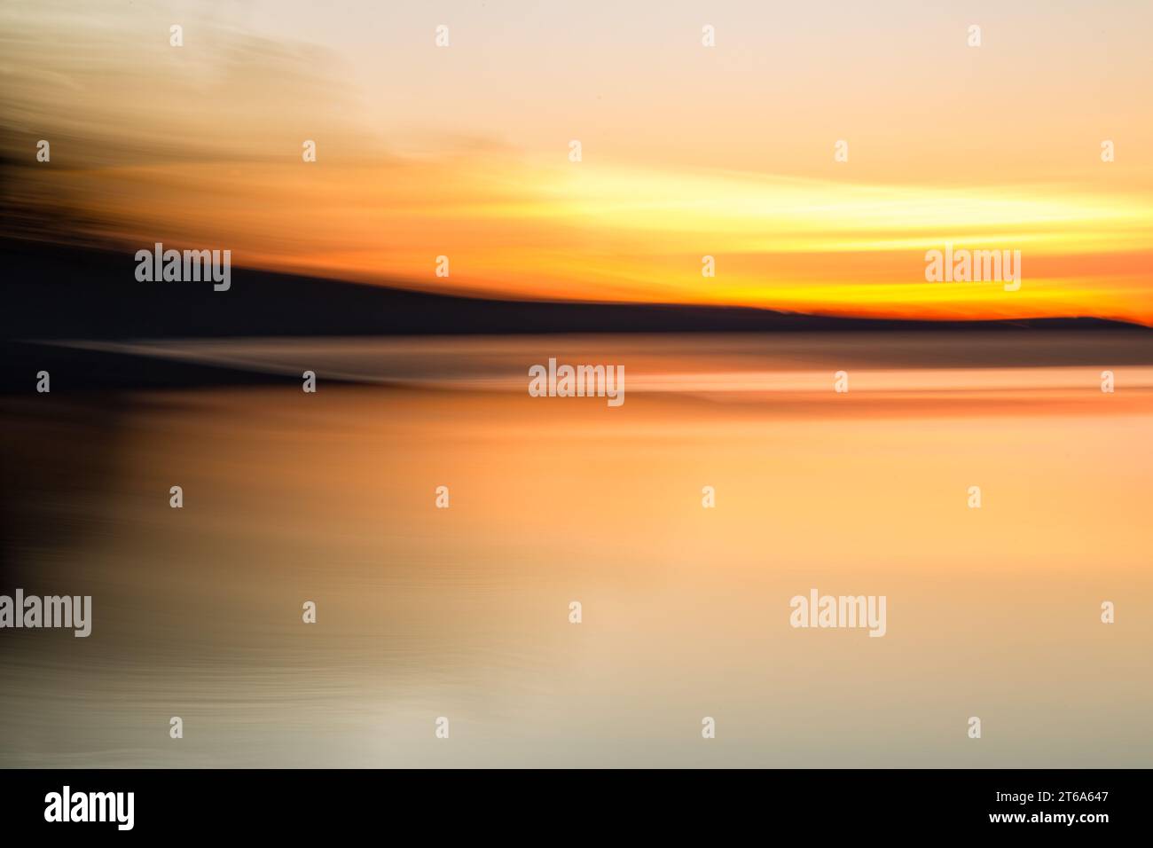 Motion blurred abstract lake at sunset background or wallpaper Stock ...