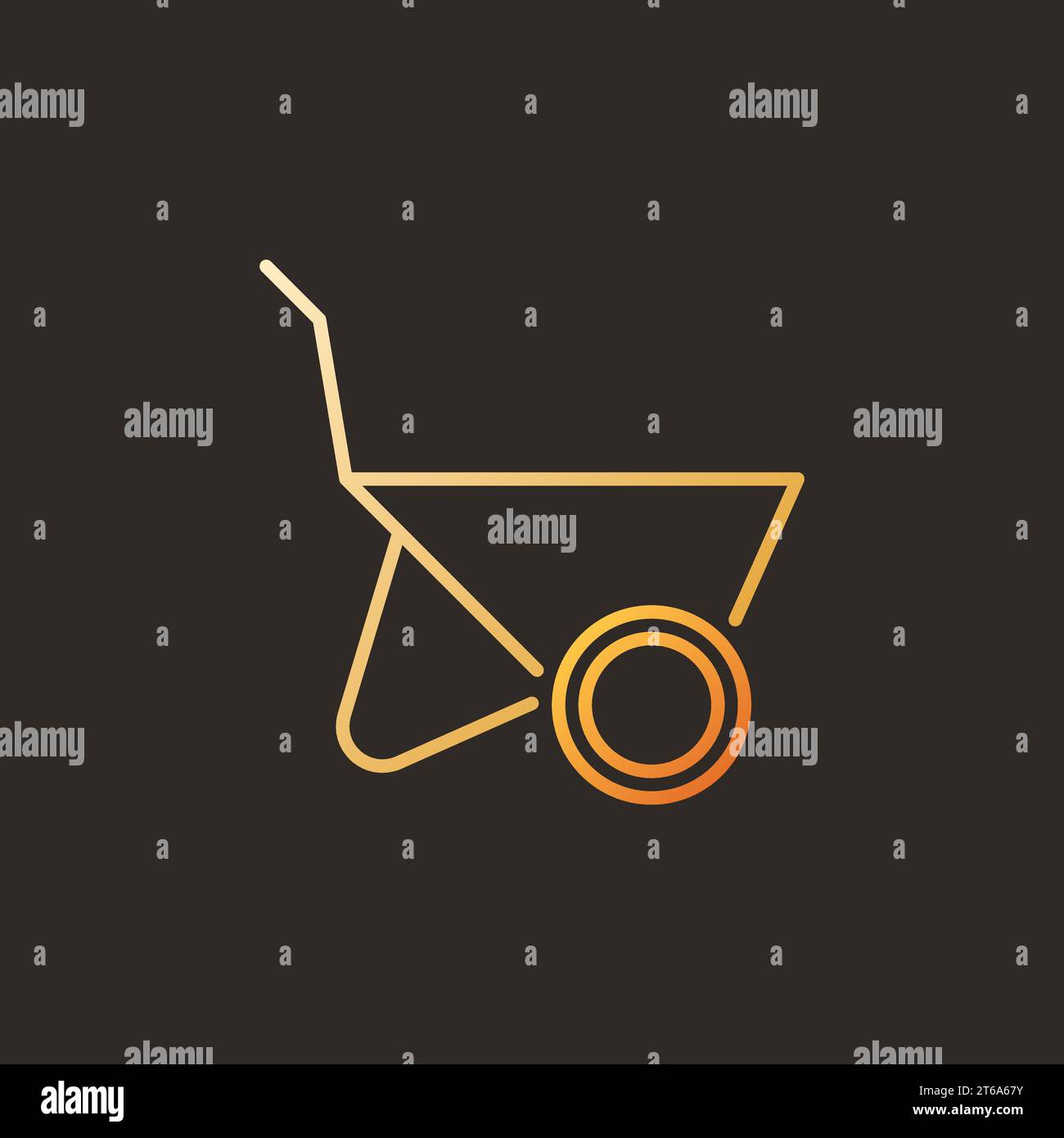 Dual-Wheel Wheelbarrow vector concept colored icon or symbol in thin ...