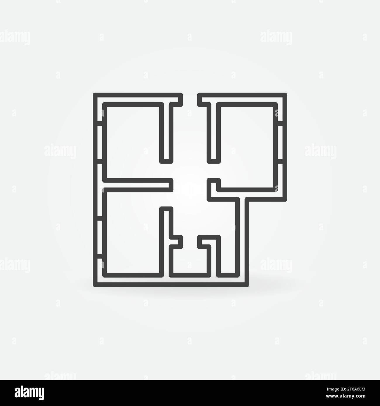 Vector House Plan line icon. Architecture Blueprint concept outline ...
