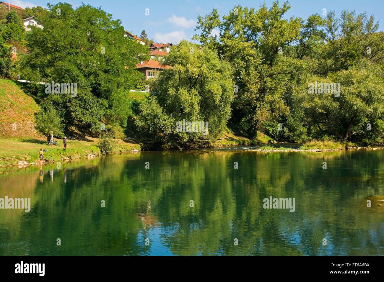 The Vrbas River as it flows through Srpske Toplice south east of Banja ...