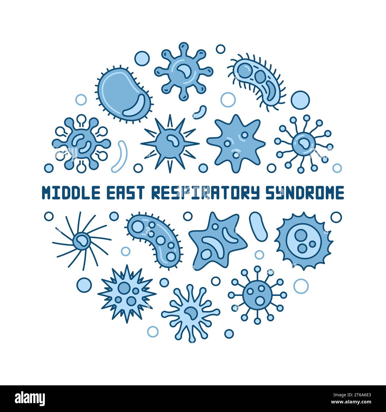 Middle East Respiratory Syndrome or MERS vector creative blue concept ...