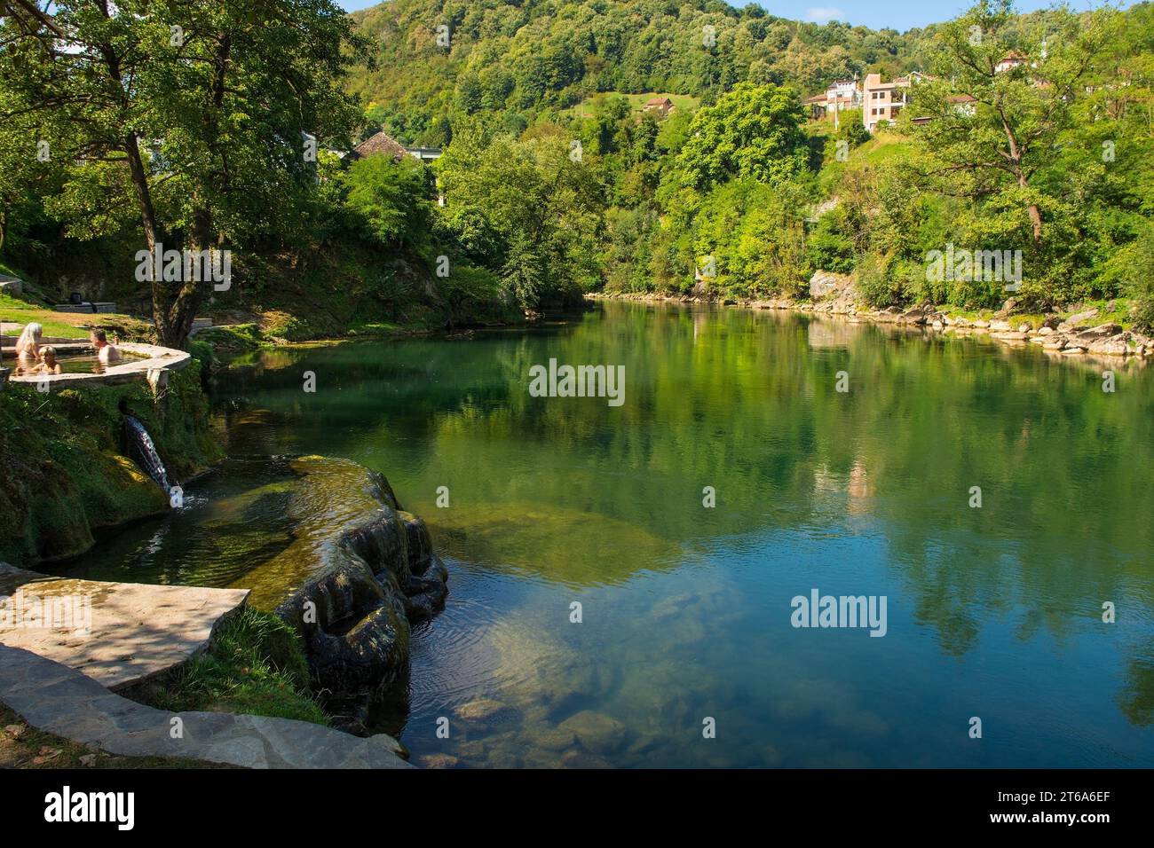 Srpske Toplice, Bosnia - 5 Sept 2023. Vrucica Hot Springs on the Vrbas ...