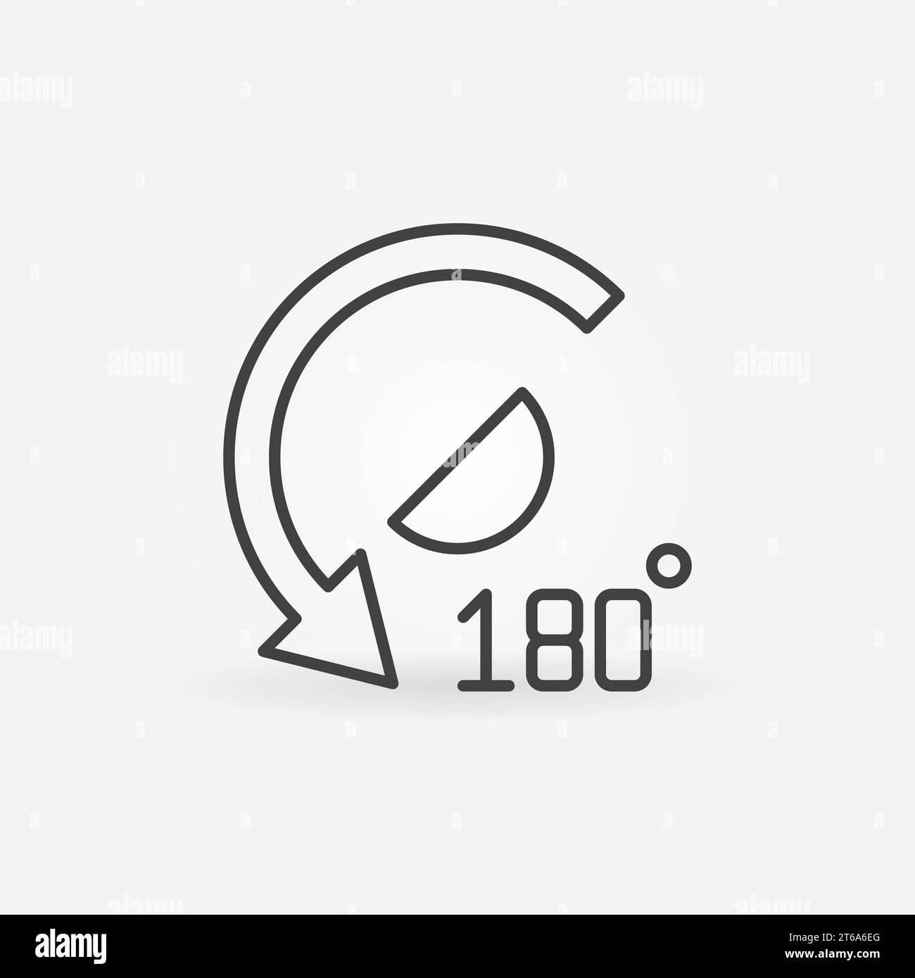 180 degrees angle outline icon - vector Geometry concept linear symbol ...