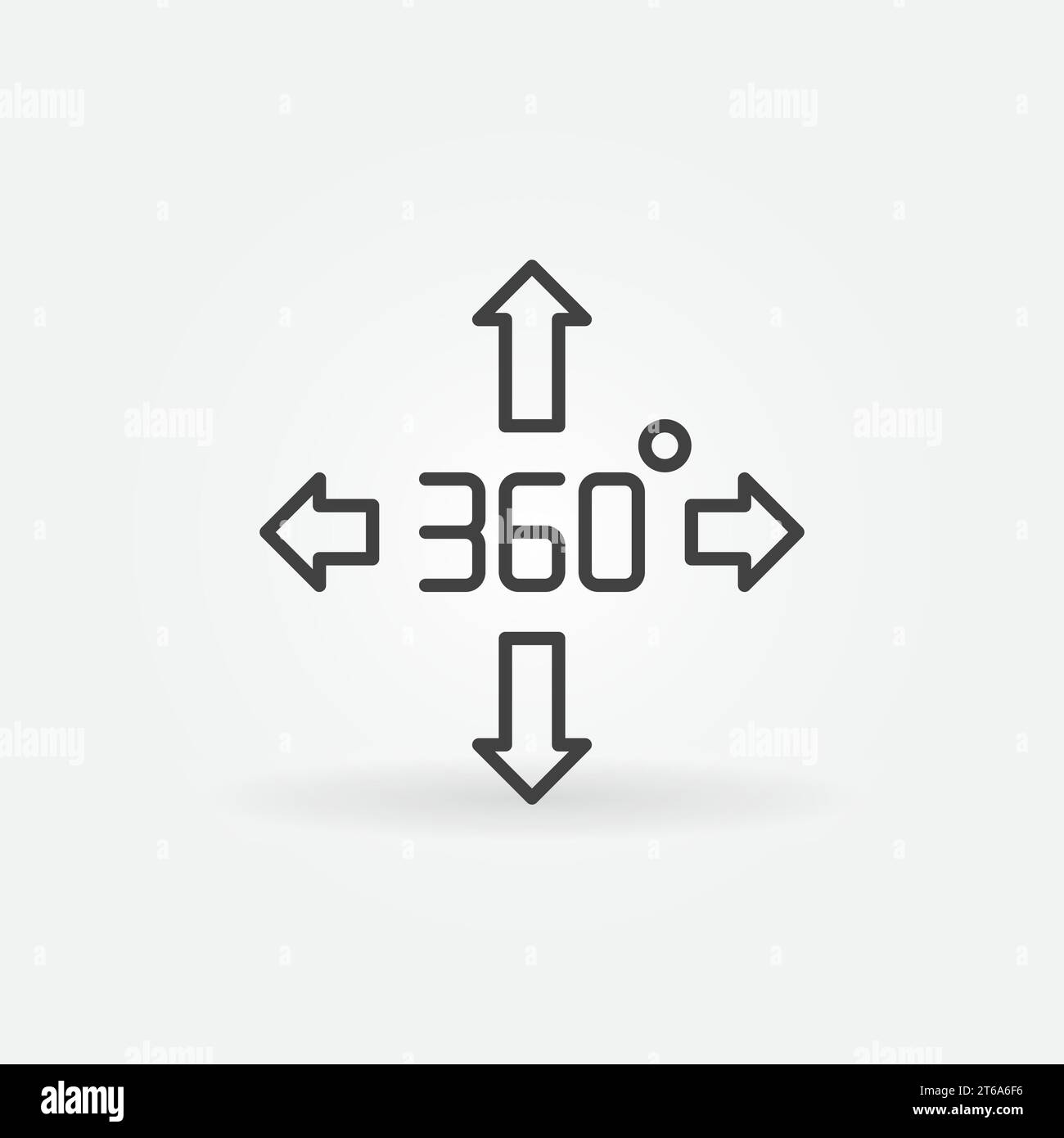 360 degree arrows vector outline concept icon or design element Stock ...