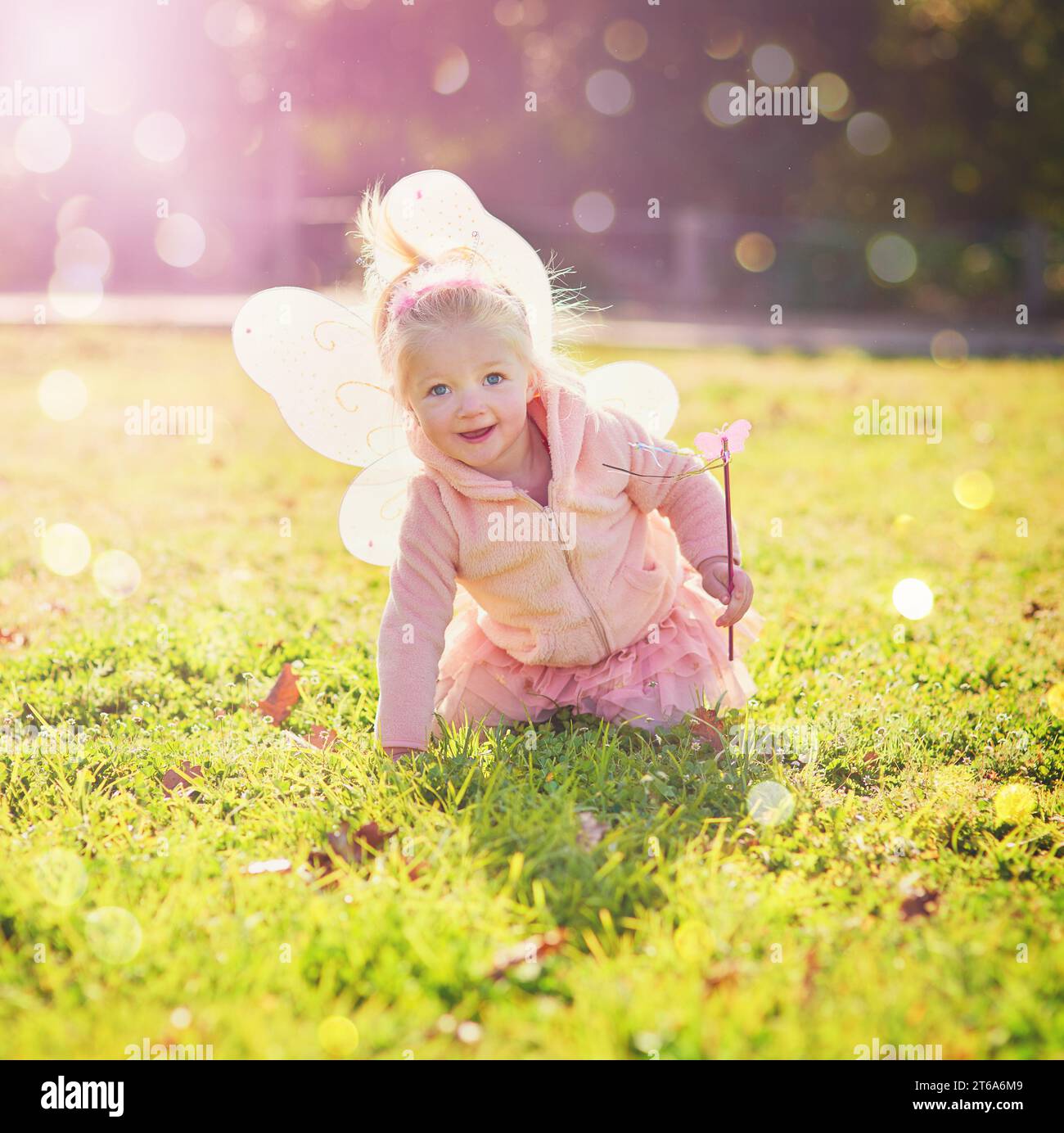 The cutest fairy has landed. Portrait of an adorable little girl ...
