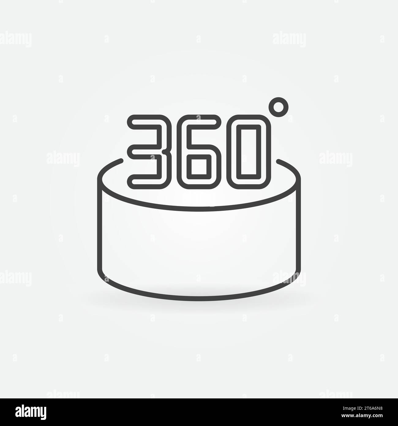 360 degrees vector minimal concept outline icon or logo Stock Vector ...